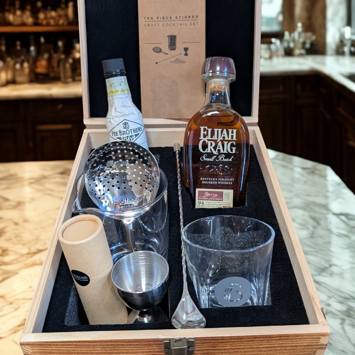 Old-Fashioned Cocktail Box Gift Set | Engravable Wooden Whiskey Gift ...