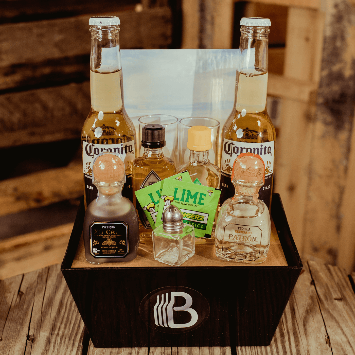 Viva Tequila Patron Sampler Gift Basket | The BroBasket